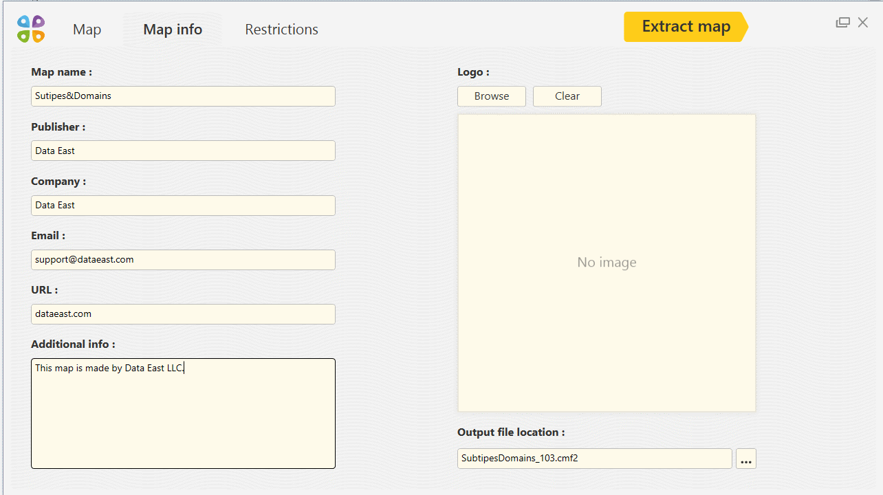 CarryMap Builder Help - Specifying map properties
